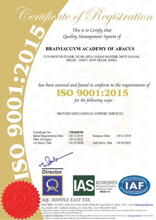 Abacus Classes - Certification